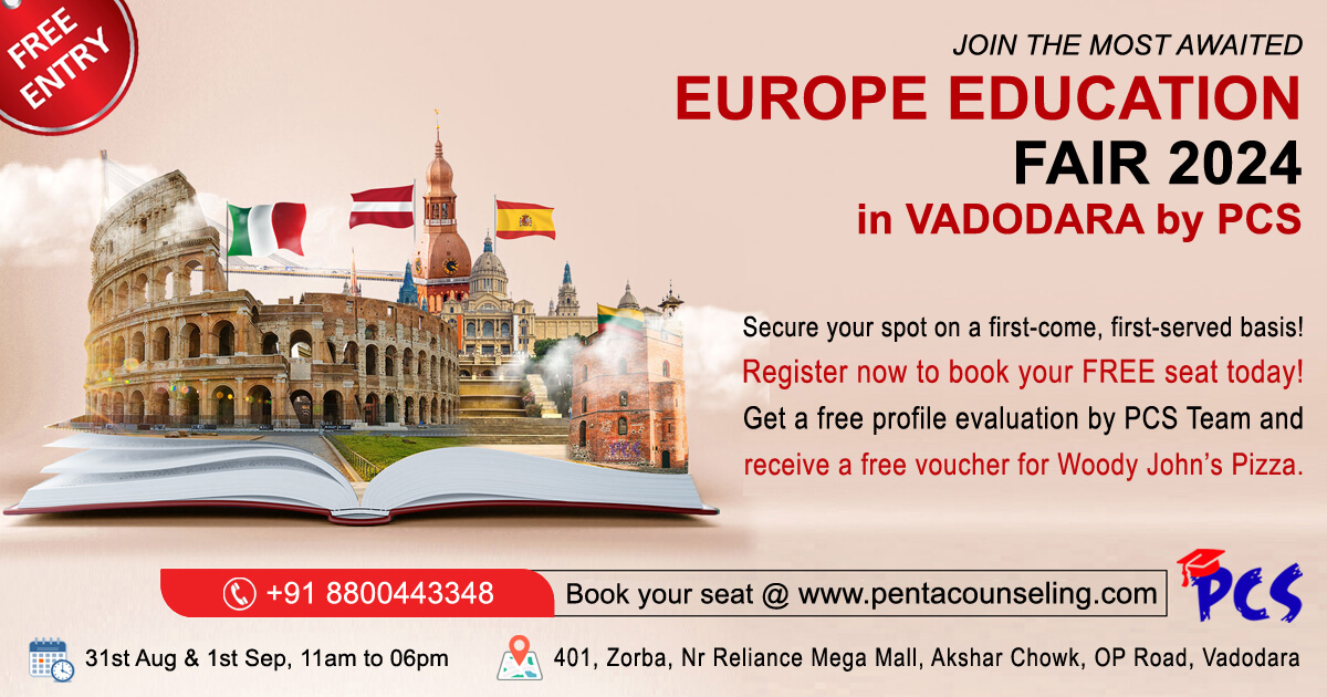 Europe Education Fair in Vadodara - 31st Aug & 1st Sep 2024