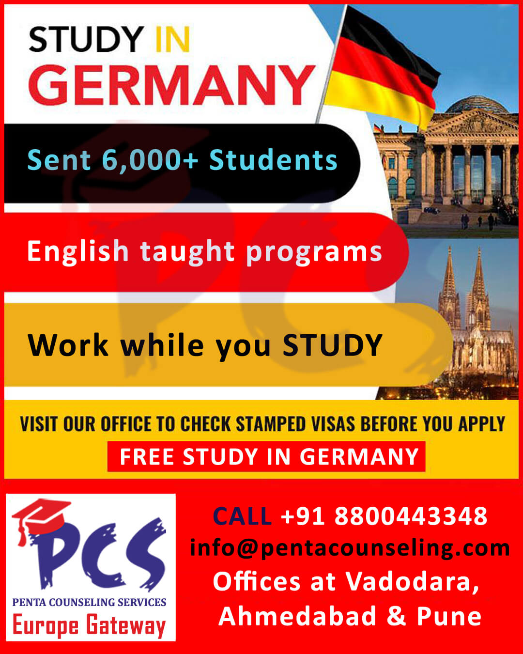Germany Europe Student Visa Consultant Study Ahmedabad Vadodara Pune